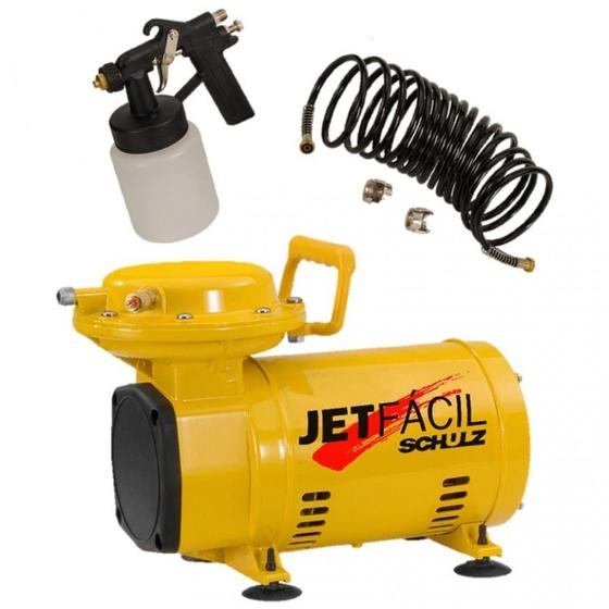 Compressor schulz jet fácil 1/3cv 4p 110/220v mono c/kit acessórios ...