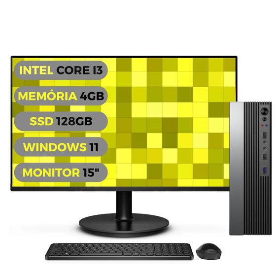 Computador Completo 3green Velox Intel Core i3 4GB SSD 128GB Windows 11 ...
