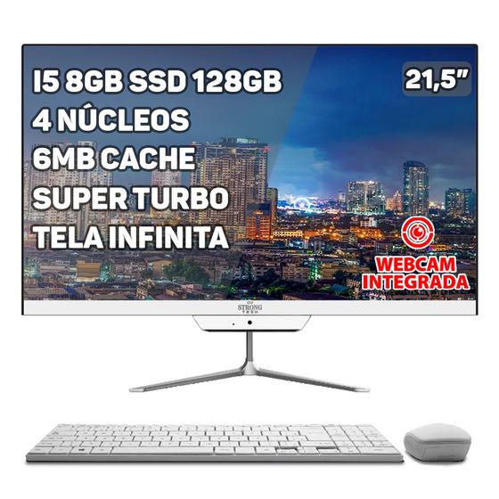 Computador Completo All In One Intel Core i5 8GB SSD 128GB 21,5" Full ...