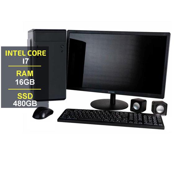 Computador Completo Desktop Cpu Intel Core I7 16gb Ssd 480gb Monitor 19 Windows 10 - Deutel ...