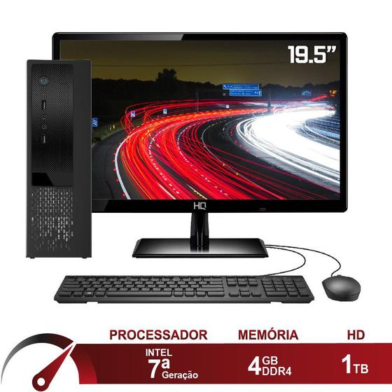 Computador Completo Intel 7ª Geração 4GB DDR4 HD 1TB (Placa de vídeo ...