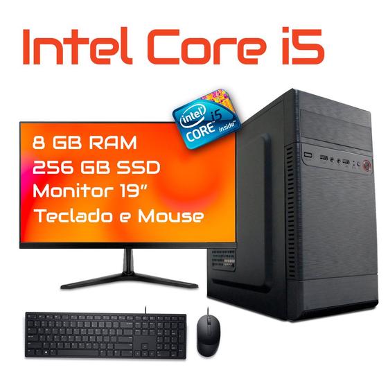 Computador Completo Intel Core I5 8GB Ssd 256GB Monitor 19 Teclado e ...