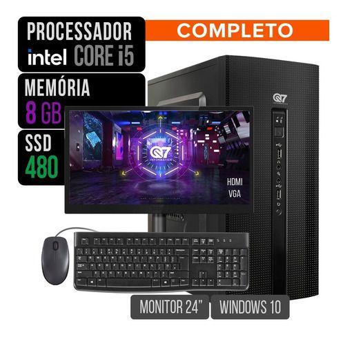 Computador Completo Intel i5 8Gb Ssd 480Gb GT610 2Gb Monitor 24 - Q7 ...