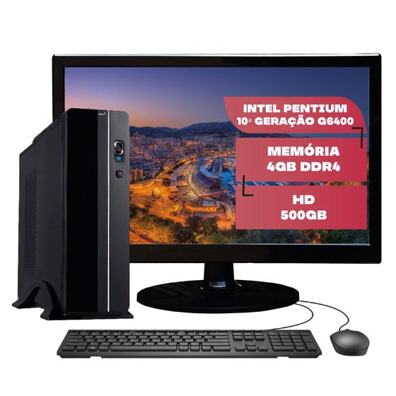 Computador Completo Slim Intel Pentium 10ª Geração G6400 4GB DDR4 HD ...