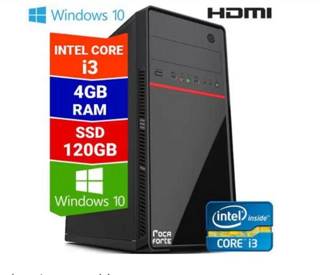Computador core i3, 4gb, ssd 120gb para escritório - desktop - windows 10 - intel - CPU ...