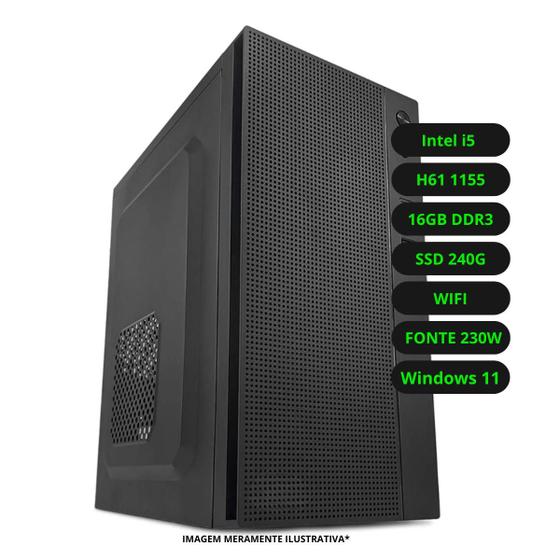 Computador CPU Intel Core i5 16GB DDR3 SSD 240GB Wifi Fonte 230w Bivolt ...