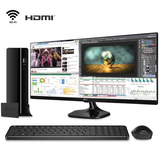 Computador Desktop Completo com Monitor 25" LG Ultrawide Intel Core i5 ...