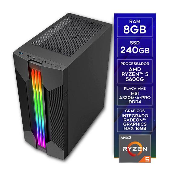 Computador Gamer AMD Ryzen 5 5600G 8GB SSD 240GB Radeon Vega 7 CertoX Stream 1035 - Computador ...