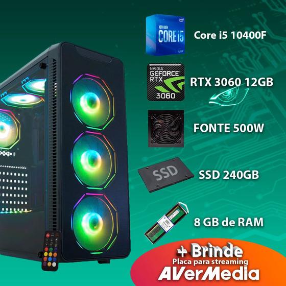 Computador Gamer completo com RTX 3060 e processaodor intel de 10ª ...