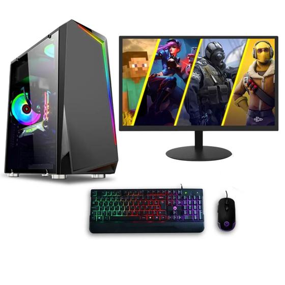 Computador Gamer Completo I5 3.2 GHZ HD 500 GB 8GB RAM Monitor 19 Polegadas Teclado Mouse Gamer ...