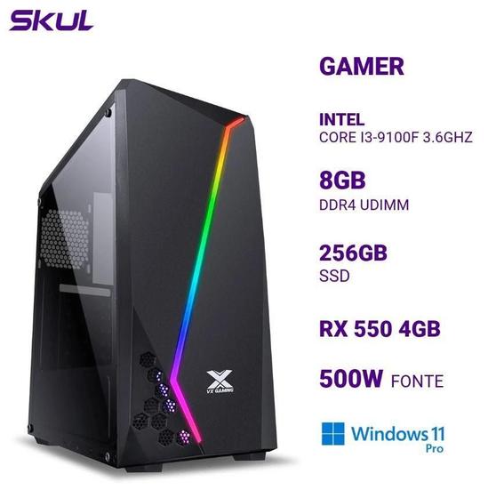 Computador Gamer Skul 3000 I3-9100F 8GB 256GB Ssd Radeon Rx 550 4GB ...