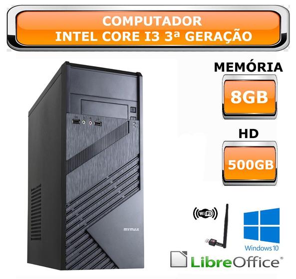 Computador Intel Core i3 3ª Geração 8GB HD 500GB - Desktop PC CPU ...