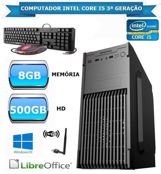 Computador Intel Core i5 3ª Geração 8GB HD 500GB - Desktop PC CPU ...