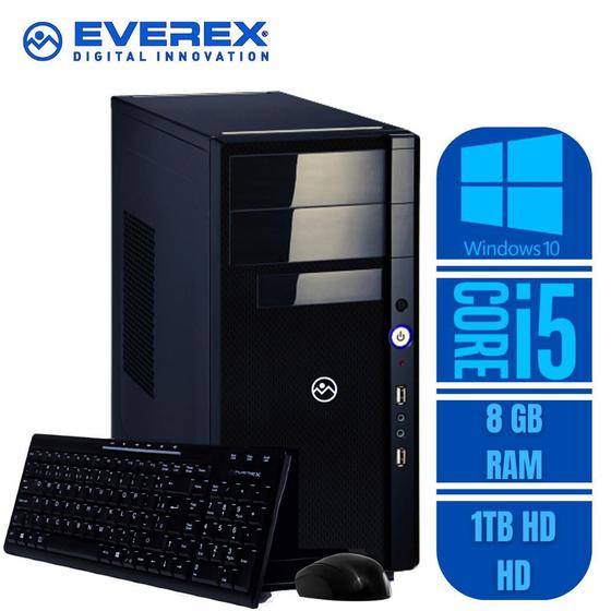 Computador Intel Core i5, 8GB, 1TB HD e Windows 10 Pro + KIT - Everex ...