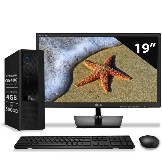 Computador Intel Pentium Gold G5400 4GB 500GB com Monitor 19 LG 20M37A ...