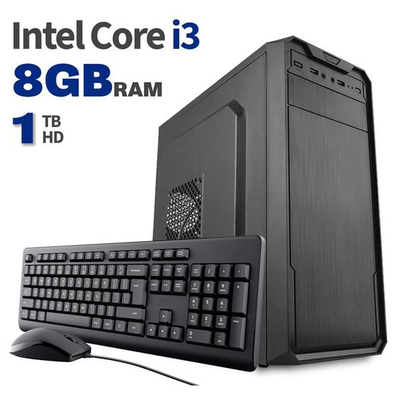 Computador Pc Intel Core i3 8GB HD 1TB Cpu Hdmi Teclado e Mouse Desktop ...