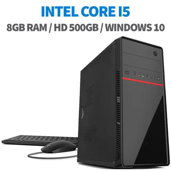 Computador Pc Intel Core i5 8GB HD 500GB Hdmi Windows 10 Teclado e ...
