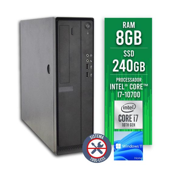 Computador Slim Intel Core i7 10ª Geração 8GB SSD 240GB Windows 11 SL ...