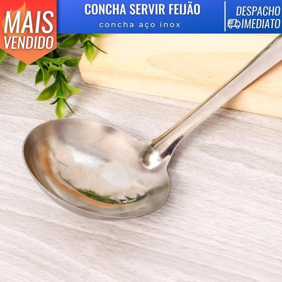 Concha de Servir Feijão Aço Inox Espesurra 15mm Talher Cozinha - Dagia ...