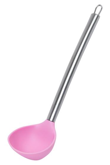 Concha De Silicone Rosa C/ Cabo Inox 30cm - Em Casa Tem - Conchas ...