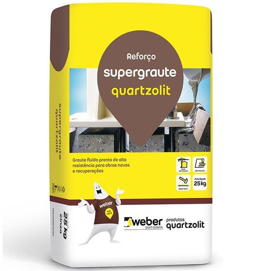 Concreto Fluido Pronto Supergraute 25kg - Quartzolit - Cimento para ...