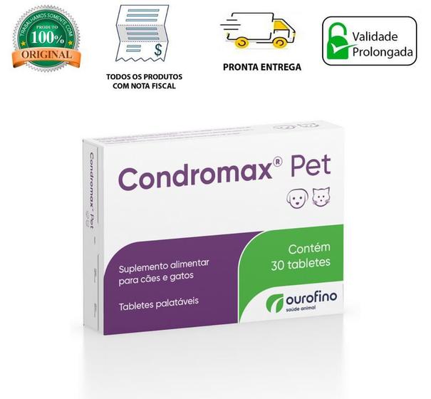 Condromax Pet Suplemento Alimentar Para Cães E Gatos Com 30 Tabletes De ...