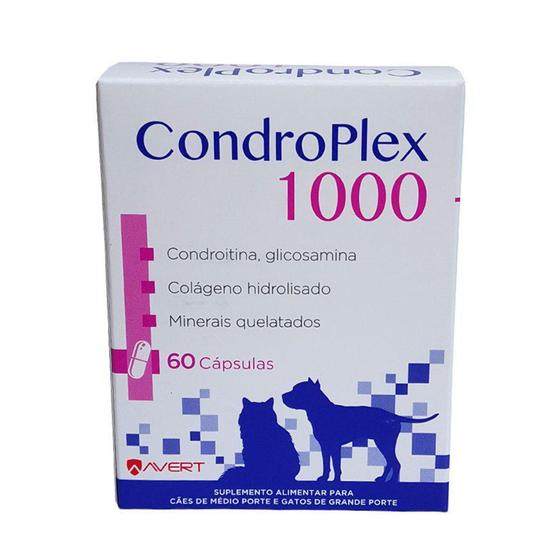 Condroplex 1000mg 60 cáps Avert Suplemento Articulação Cães ...