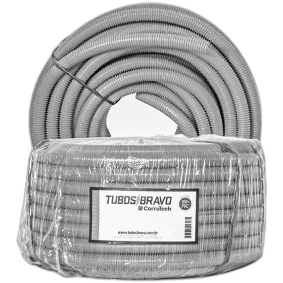 Conduite Corrugado Tubos Bravo Cinza 1" - Com 25m - Conduíte ...