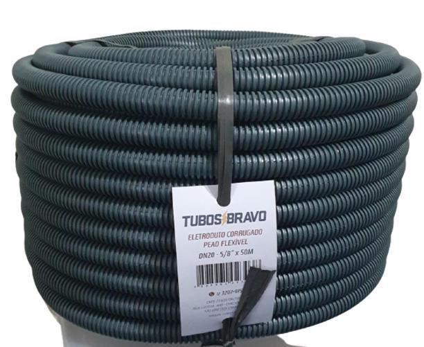 Conduíte Eletr. Corrugado Flexível Pead Cinza Dn 20 5/8X50M - Tubos ...