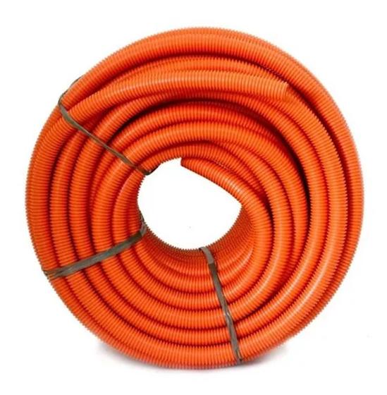 Conduite eletroduto corrugado 1" 32mm reforçado laranja Rolo 50 metros ...