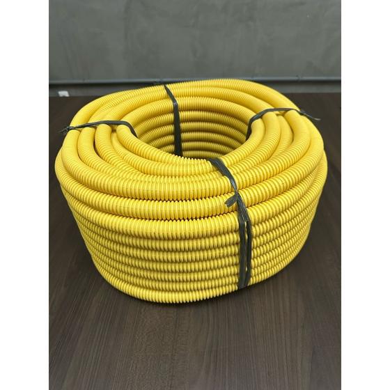 Conduite Eletroduto Corrugado Amarelo 3/4 50 Metros PEAD Alta Qualidade ...