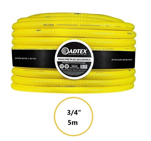 Conduite Eletroduto Corrugado Flexível REFORÇADO 25mm (3/4") - Amarelo ...