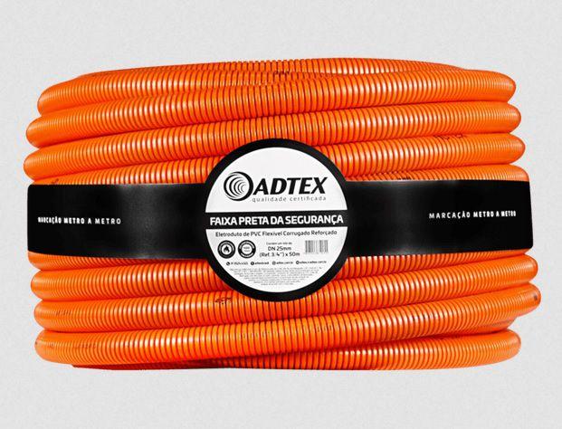 Conduite Eletroduto Corrugado Flexível REFORÇADO 25mm (3/4") - Laranja ...