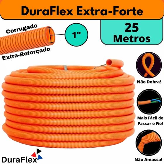 Conduíte Eletroduto Corrugado Reforçado 1 Polegada Não Dobra 25metros ...