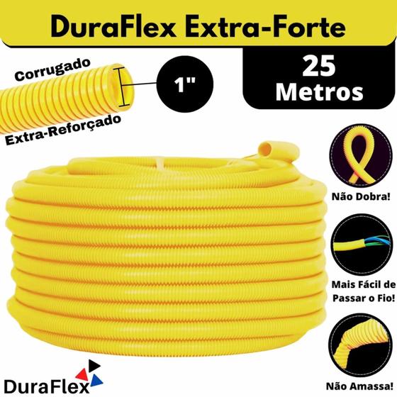 Conduíte Eletroduto Corrugado Reforçado 1 Polegada Super Flexível 25 Mt ...