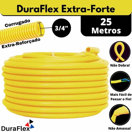 Conduíte Eletroduto Corrugado Reforçado 3/4" Super Flexível 25 Metros ...