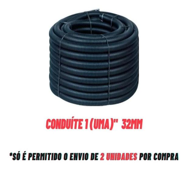 Conduíte Reforçado 1 Polegada 32mm 25 Metros Preto Dual - Tubos e ...