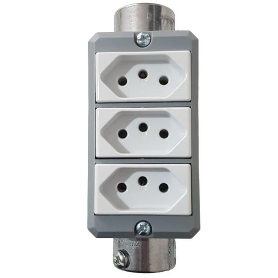 Condulete C alumínio 3/4 Tramontina tomada Tripla - Condulete ...