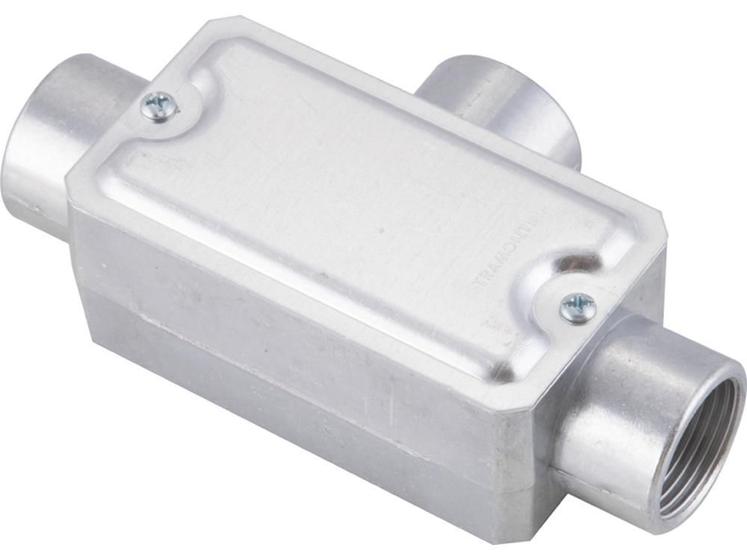 Condulete em aluminio tipo t de 1 com tampa estampada com rosca bsp sem ...