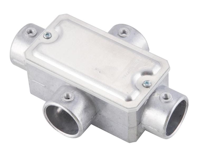 Condulete em aluminio tipo x de 1 2 com tampa estampada sem rosca sem ...