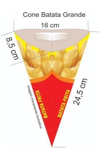 Cone para Batata Frita Grande - 100 Unidades - SAMPA CAIXAS - Embalagem para Batata Frita ...