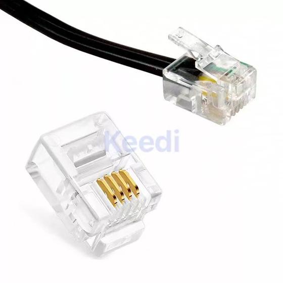 Conector De Telefone Conexão Rj11 Cat3 4 Vias 100 Unidades - keedi ...