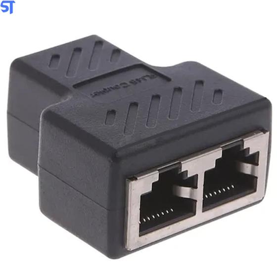 Conector Extensor Duplicador Rj45 Splitter Plug T Preto - Master ...