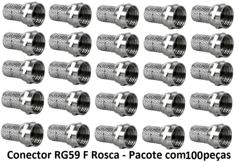 Conector F Rosca Rg59 Para Cabo Coaxial Pacote 100 Peças - MXT - Outros ...