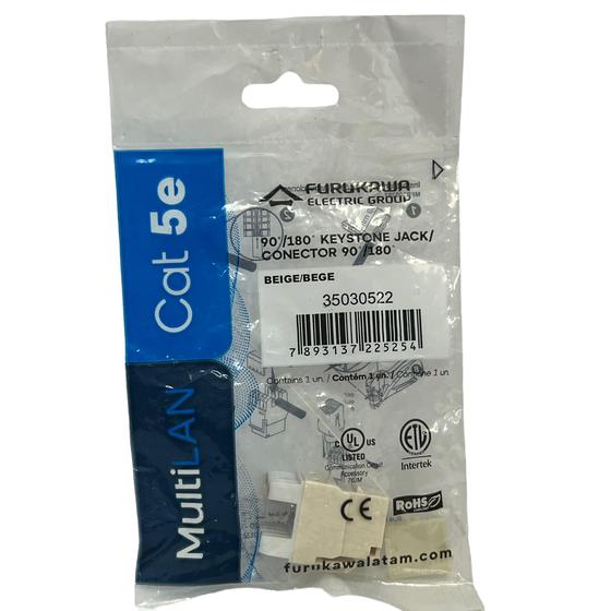 Conector Keystone Cat6 35030604 Fêmea Rj45 Furukawa Multilan - Emenda ...