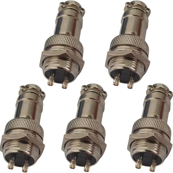 Conector Mike 2 Vias Macho Fêmea para Caixa Amplificada Cabo Microfone ...