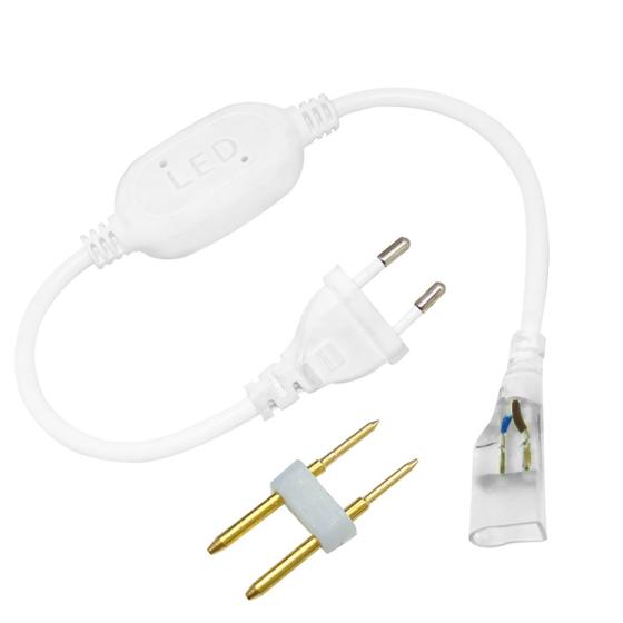 Conector Plug Tomada Cabo Para Mangueira Led Neon - Embralumi - Plugs e ...