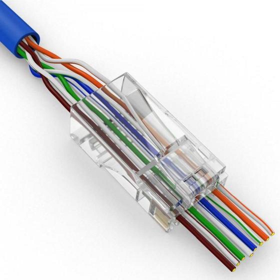 Conector Rede Ez-Rj45 Vazado Cat5E 100Un Exbom Cont-Rj45C100 - Emenda ...