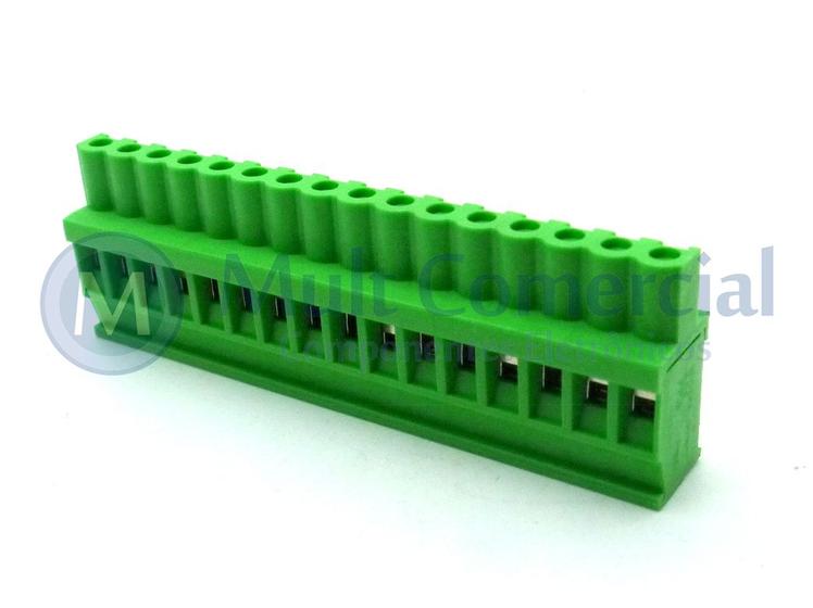 Conector Verde Multipolar AKZ1100-16 Macho de 16 vias - Passo 5.08mm ...