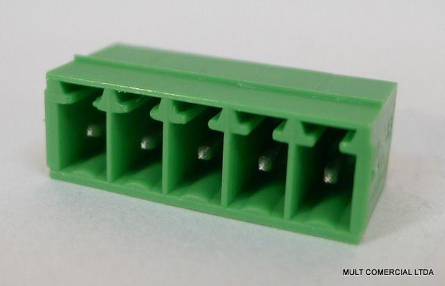 Conector Verde Multipolar STLZ1550.02GV Macho 180º de 2 vias com as laterais Fechadas - Passo 3 ...